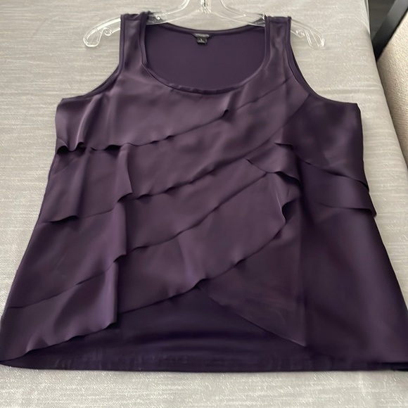 Ann Taylor | Tops | Eggplant Colored Layered Tank Top Front Layers ...